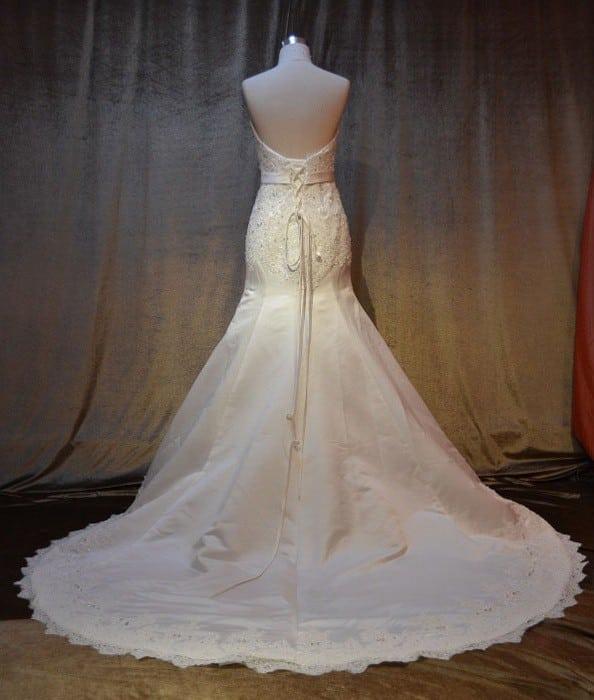 Belted Lace Wedding Gowns w Chapel train - Darius Cordell Fashion Ltd