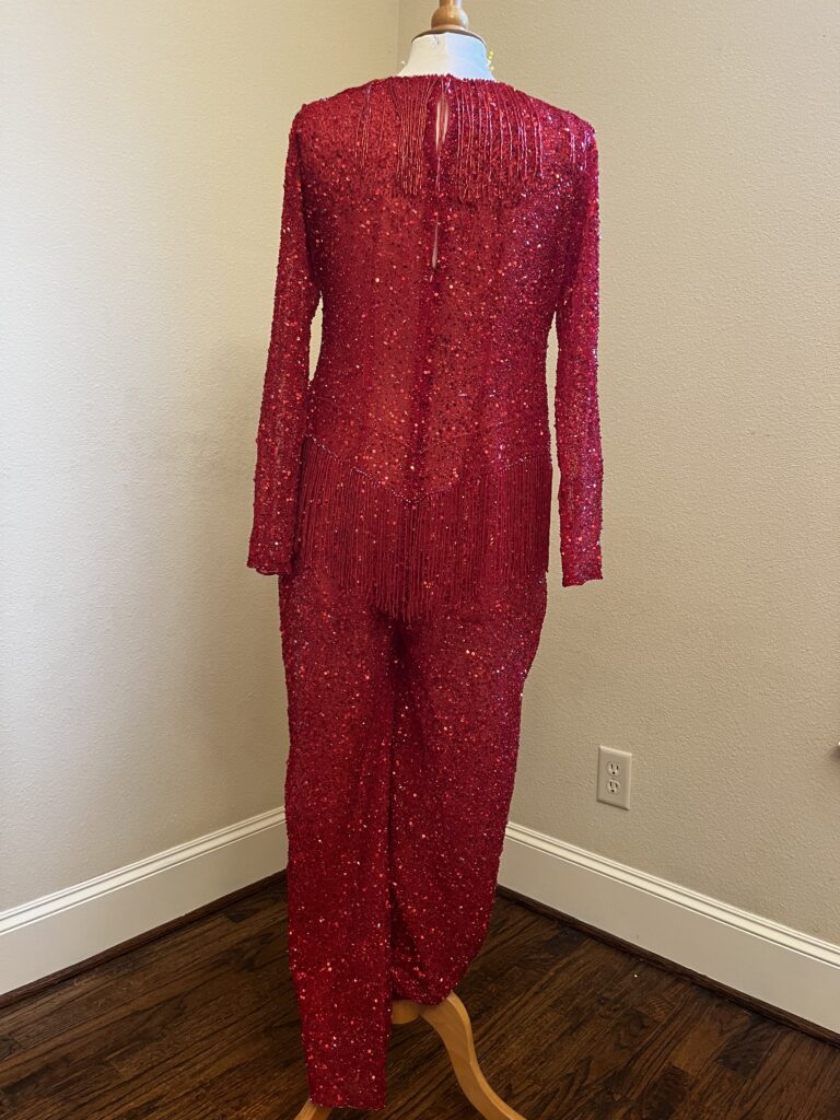 Reba McEntire beaded pant suit by Darius Cordell